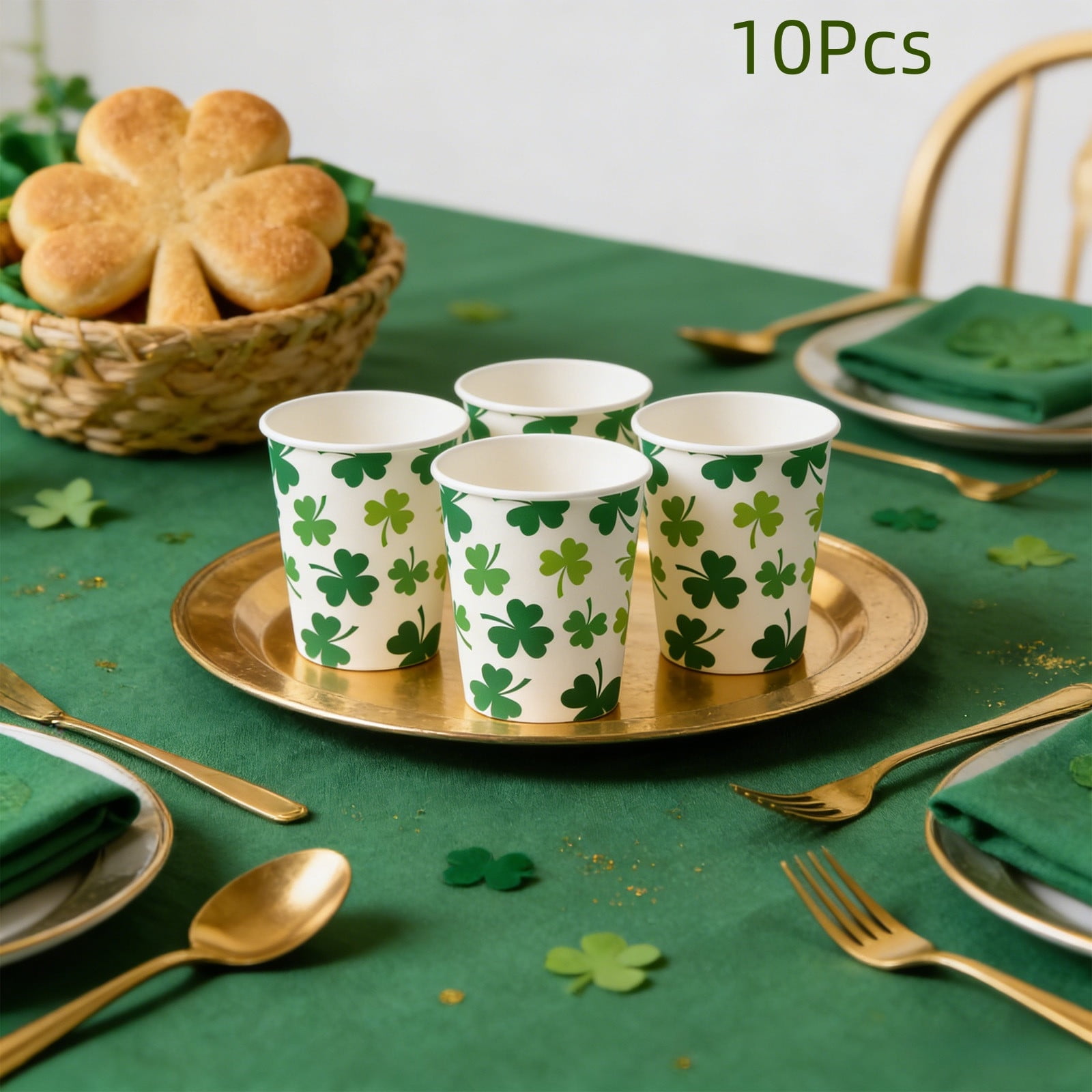 Generic 10 Pcs St Patrick's Day Disposable Cups Paper Cups Green ...