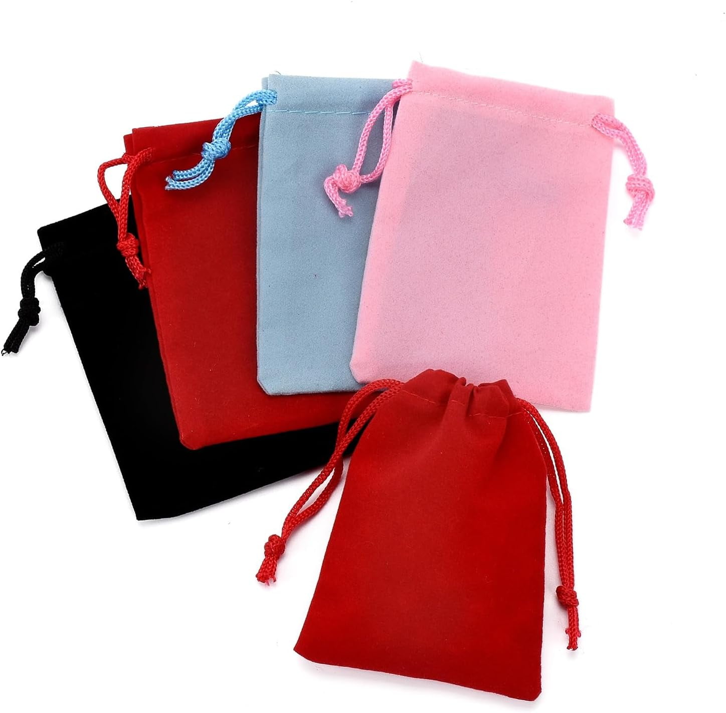 Generic 10 Pcs Velvet Drawstring Bags Mixed Color Jewelry Bags for Christmas Wedding Party ...