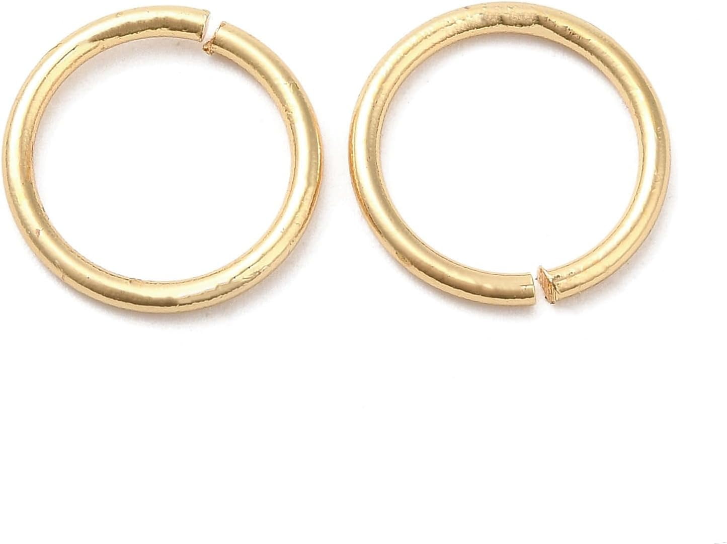 Generic 10Pcs Brass Open Jump Rings 10mm Round Real 18K Gold Plated 18 ...