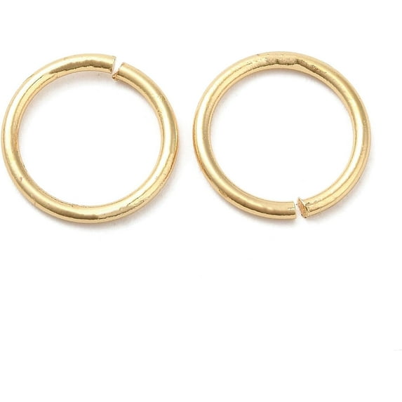 Generic 10Pcs Brass Open Jump Rings 10mm Round Real 18K Gold Plated 18 ...