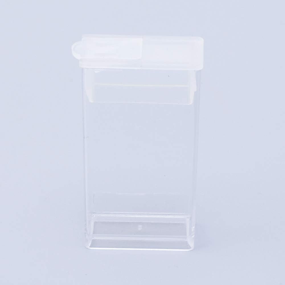Generic 10Pcs Clear Plastic Bead Containers Rectangle Flip Top Bead ...
