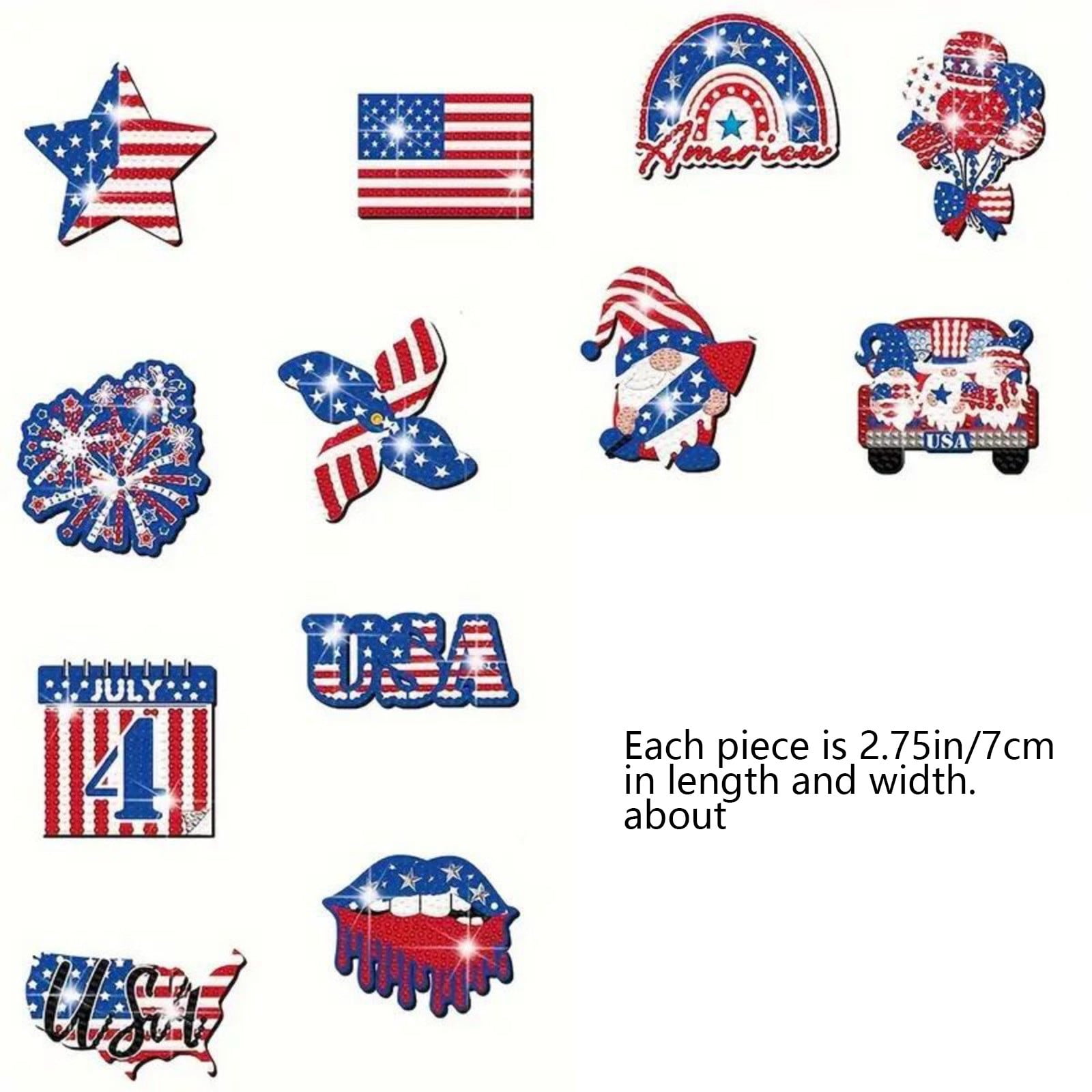 Generic 12 Independence Day Refrigerator Magnets Diamonds Painting ...