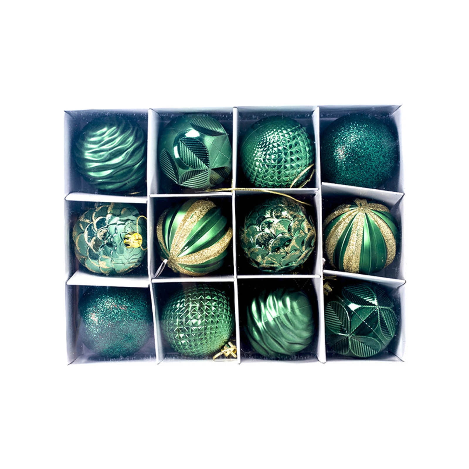 Generic 12 Pc Christmas Ornaments Balls Xmas Tree Shatterproof ...
