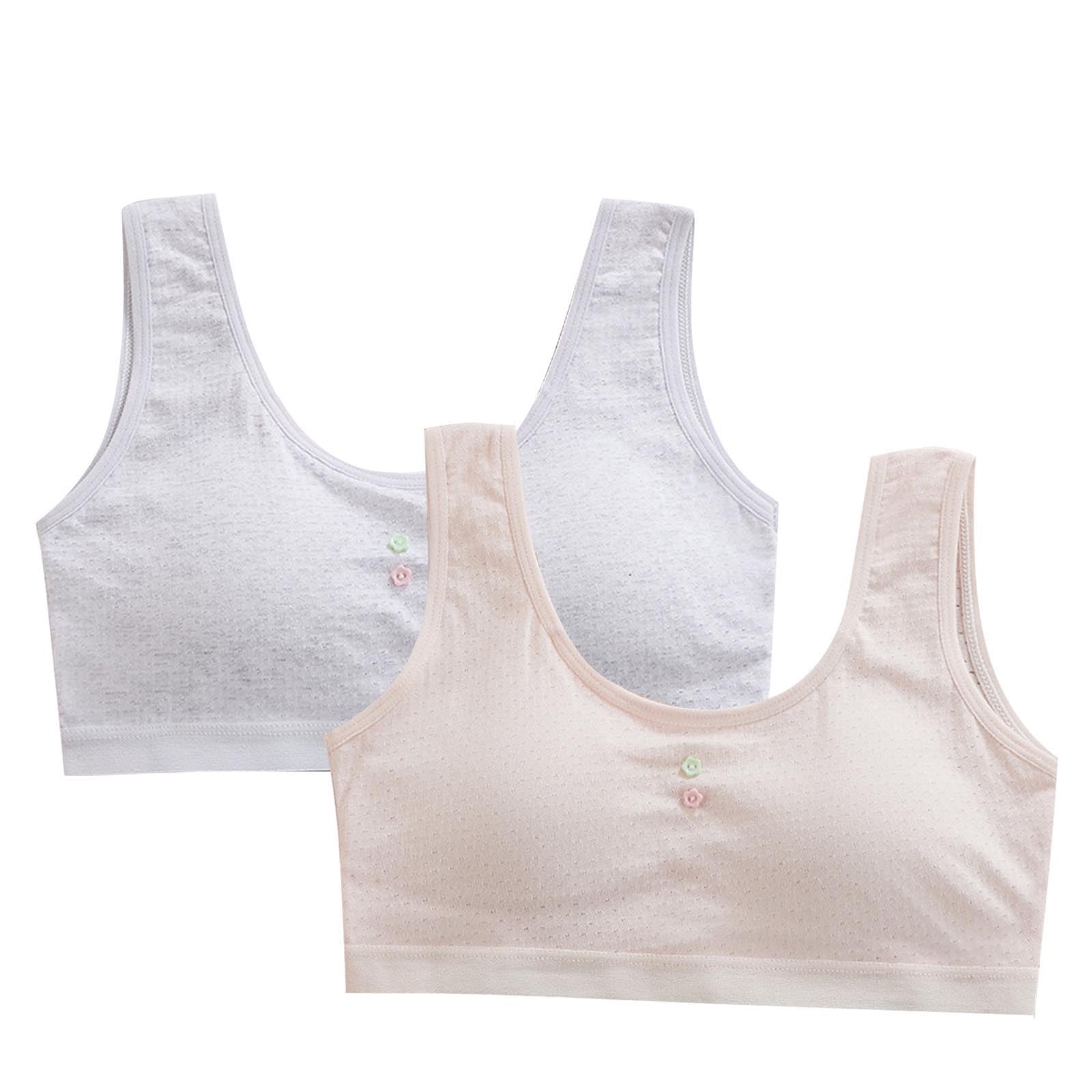 Generic 2 PC Big Girls Padded Training Bras Teen Sports Bra Cotton ...