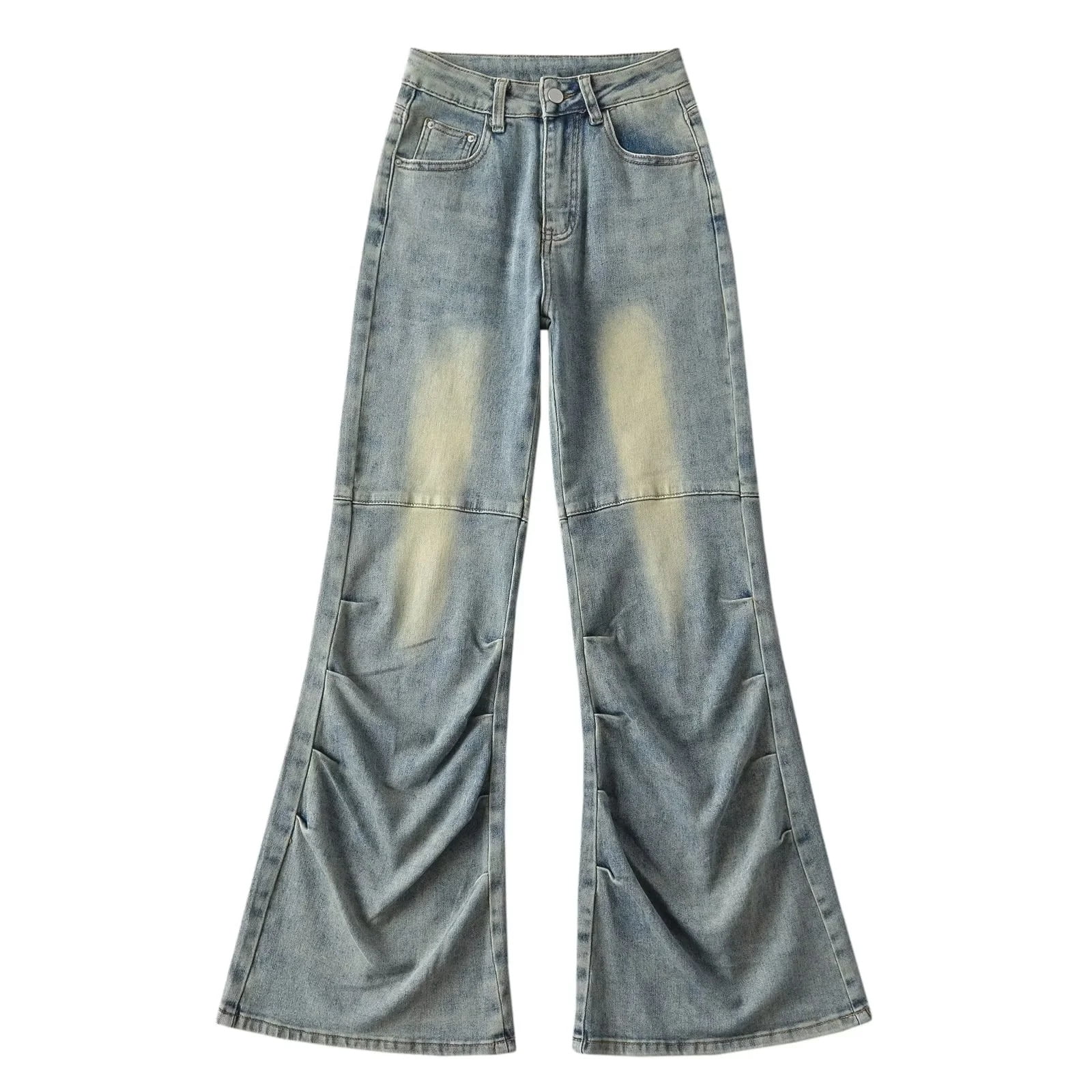 Generic 2025 Fall Hot Girl Retro Patchwork Pleated Design Loose Denim ...