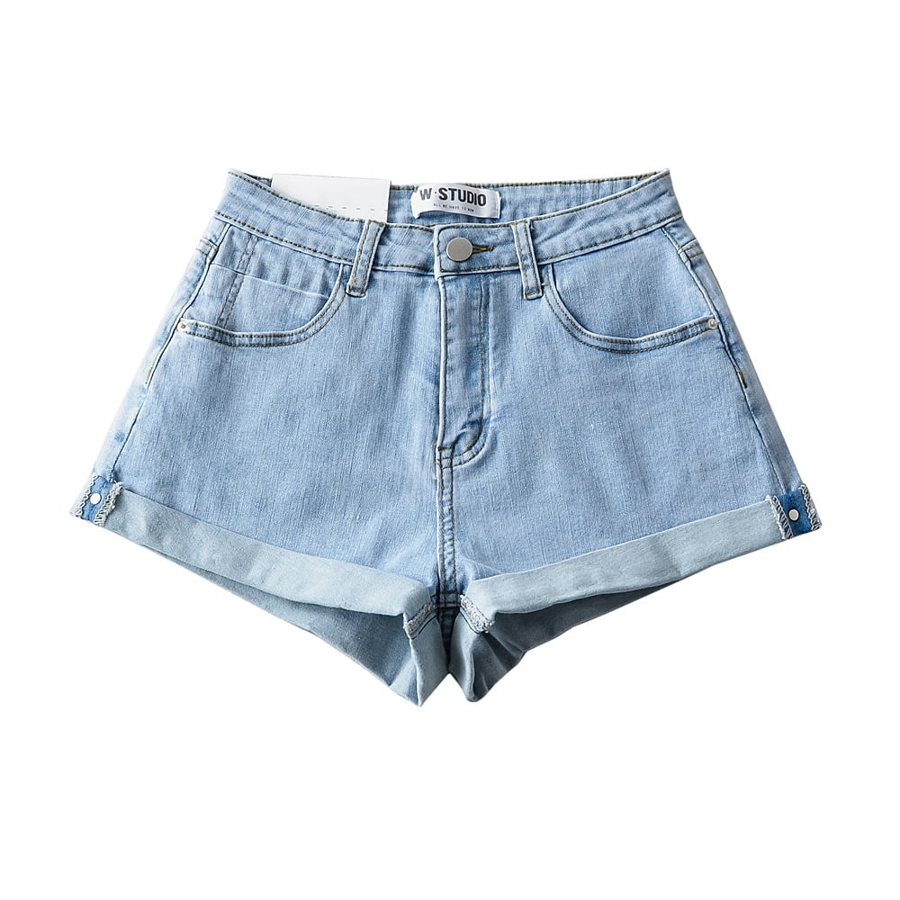 Generic 2025 Hot Girl High Waist Raw Hem Heart-Shaped Pocket Curling ...