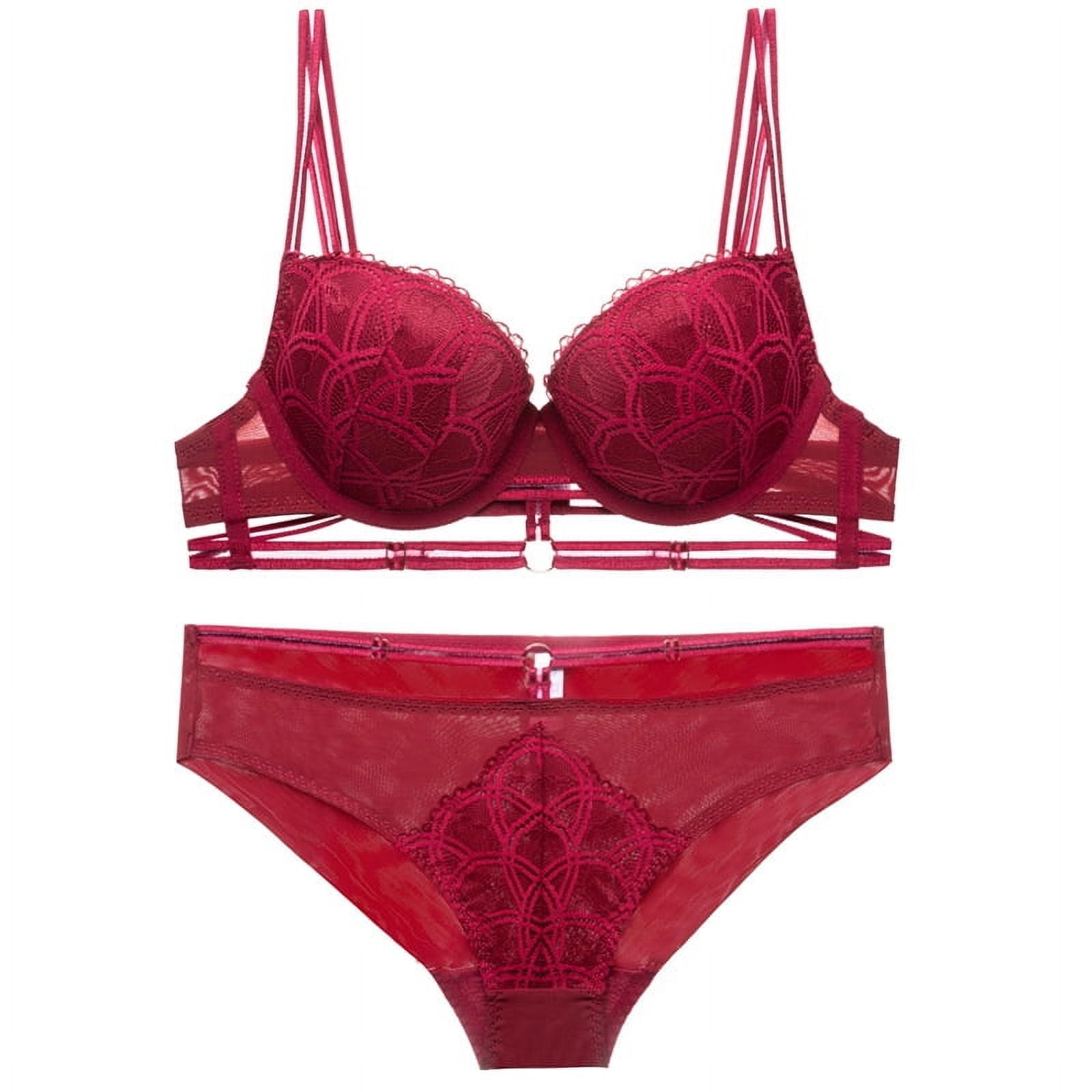 Generic 2025 New French Bra Suit Lace Top Thin Bottom Thick Sexy Push ...