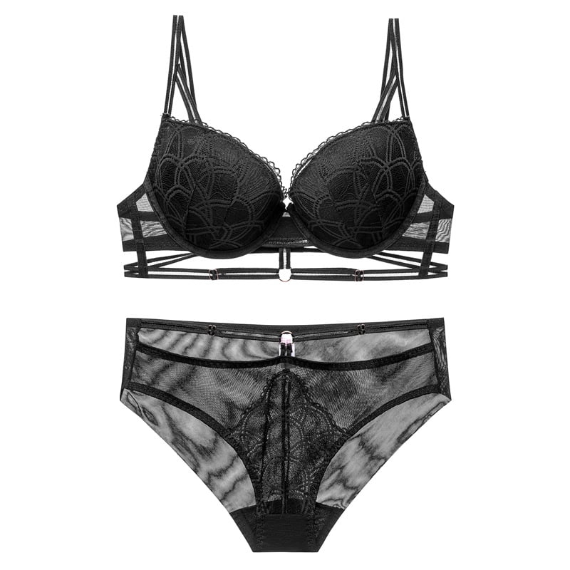 Generic 2025 New French Bra Suit Lace Top Thin Bottom Thick Sexy Push ...