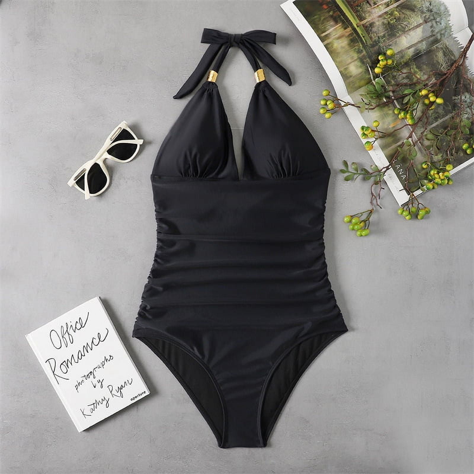 Generic 2025 New Halter One-Piece Swimsuit Ladies Conservative Leopard ...
