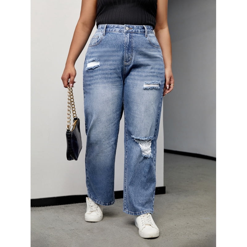 Generic 2025 New Ripped Trendy Jeans Women's Comfortable Edition Type ...