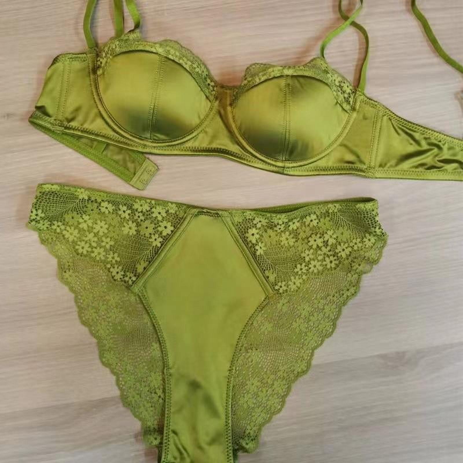 Generic 2025 New Sexy Glossy Lace Edge French Bra Suit Popular Thin Big ...