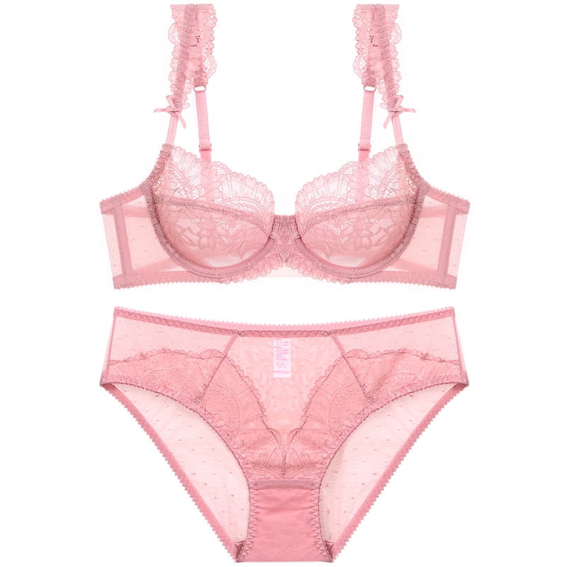 Generic 2025 New Sexy Ultra-Thin Women's Underwear Translucent Lace Bra Large Boob Size ...