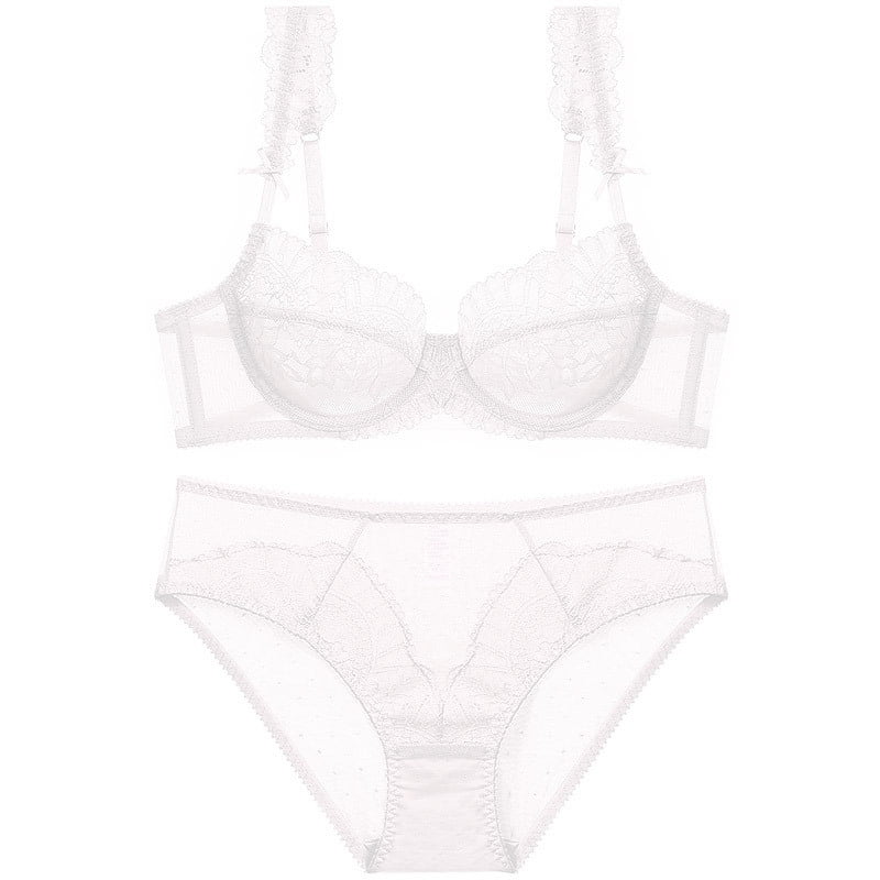 Generic 2025 New Sexy Ultra-Thin Women's Underwear Translucent Lace Bra Large Boob Size ...