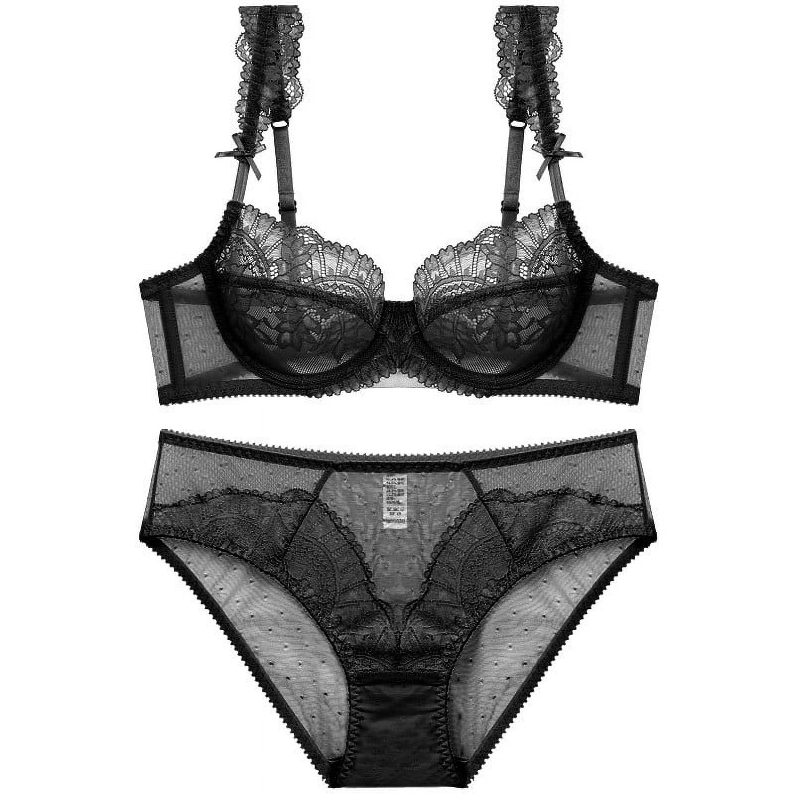 Generic 2025 New Sexy Ultra-Thin Women's Underwear Translucent Lace Bra Large Boob Size ...