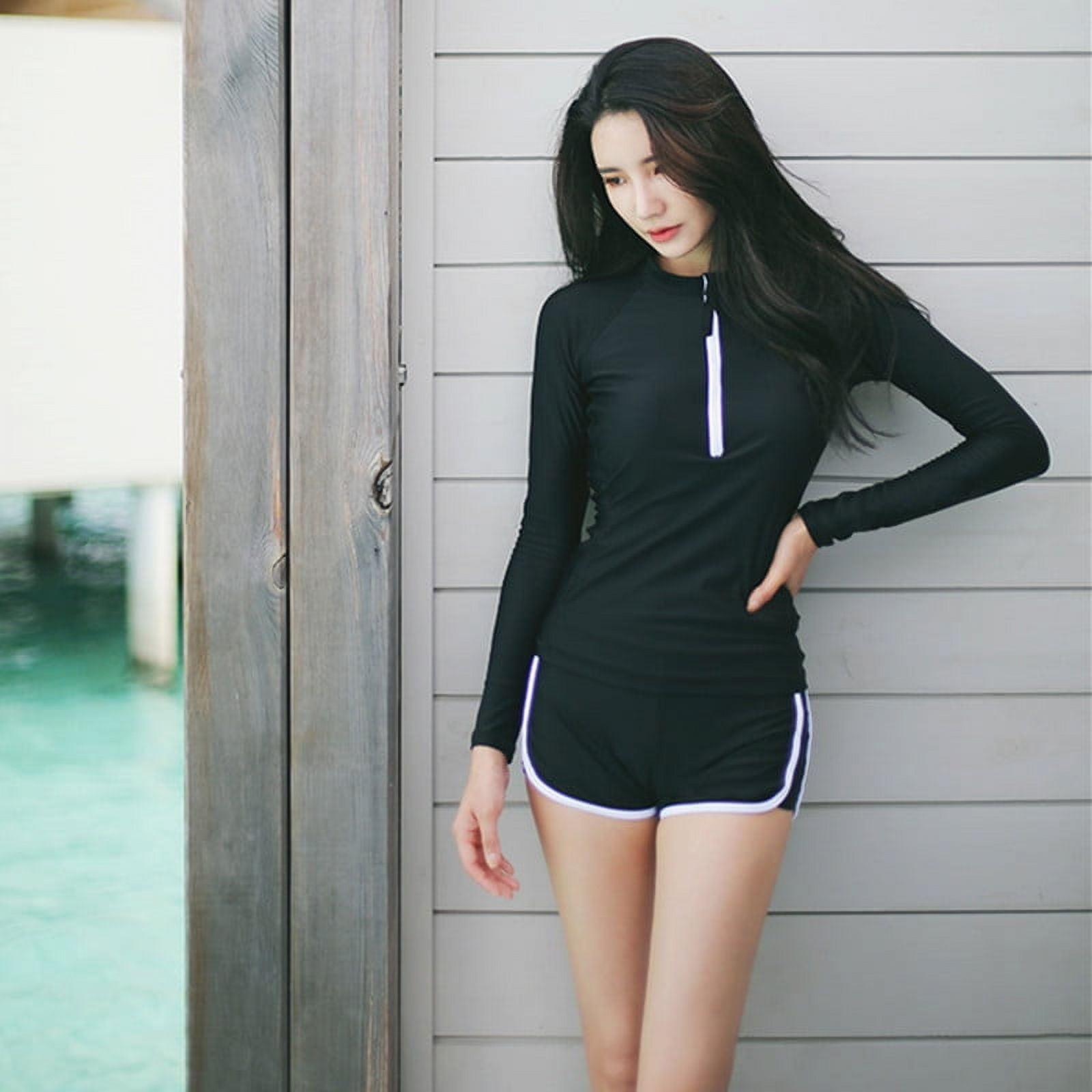 Generic 2025 New Simple Sports Style Long Sleeve Boxer Split Diving ...