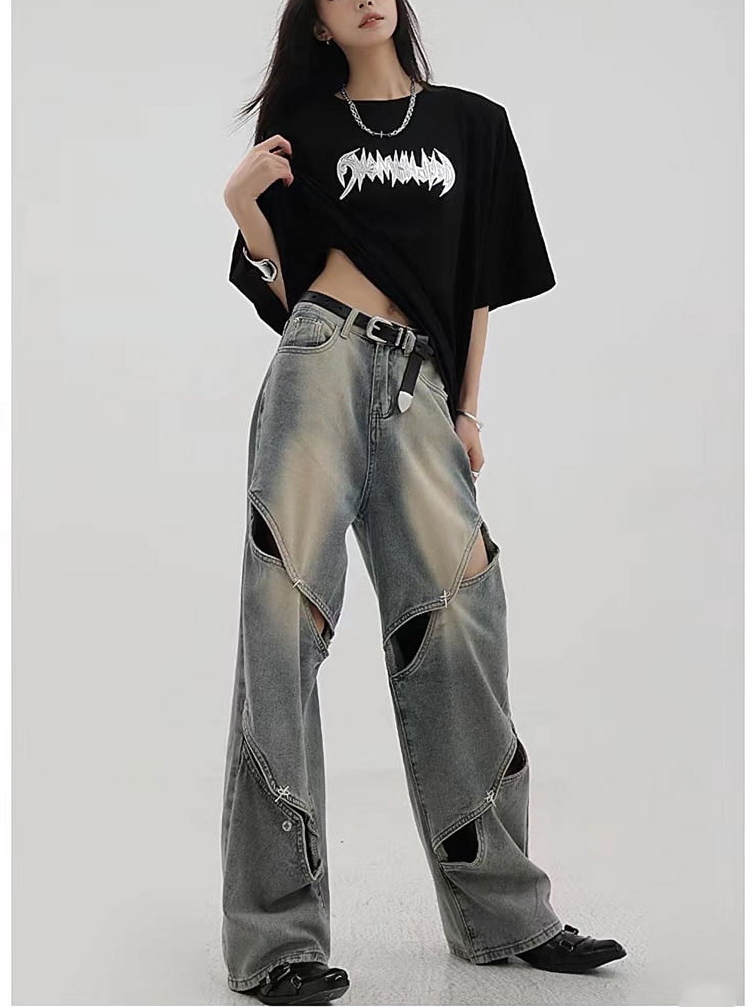 Generic 2025 Retro Washed Ripped Jeans Women Fall New Design Sense ...