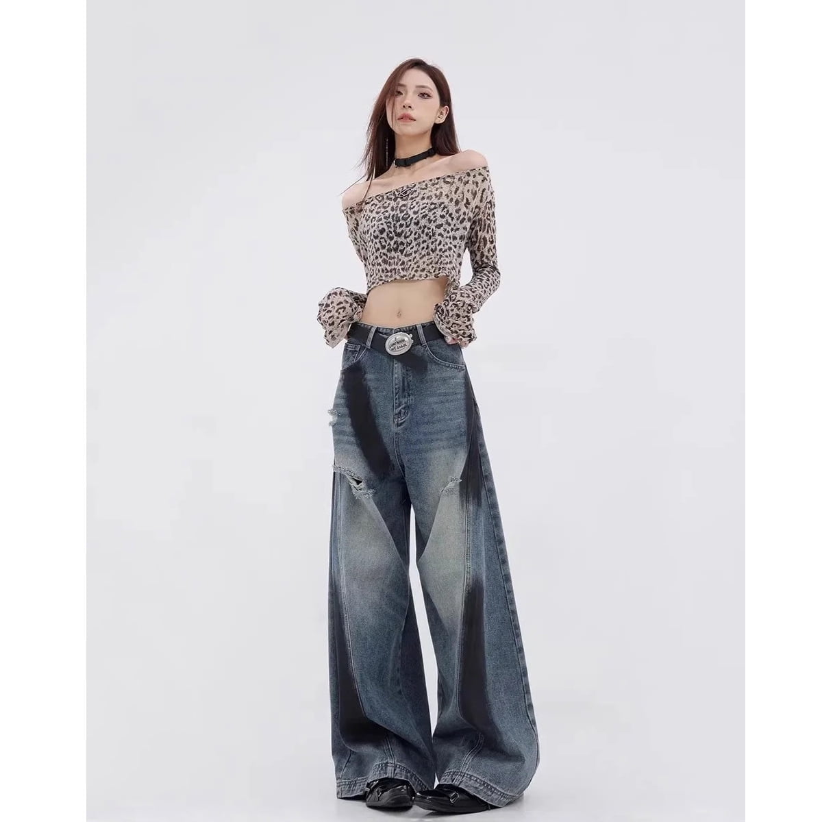 Generic 2025 Retro Washed Straight Spray Painting Jeans Niche Design ...