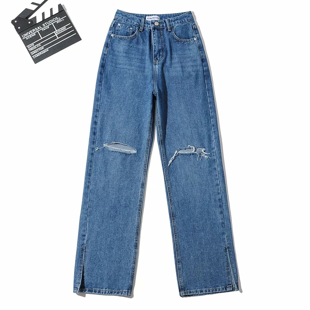 Generic 2025 Spring/Summer High Waist Loose and Slimming Knee Cut Wide ...