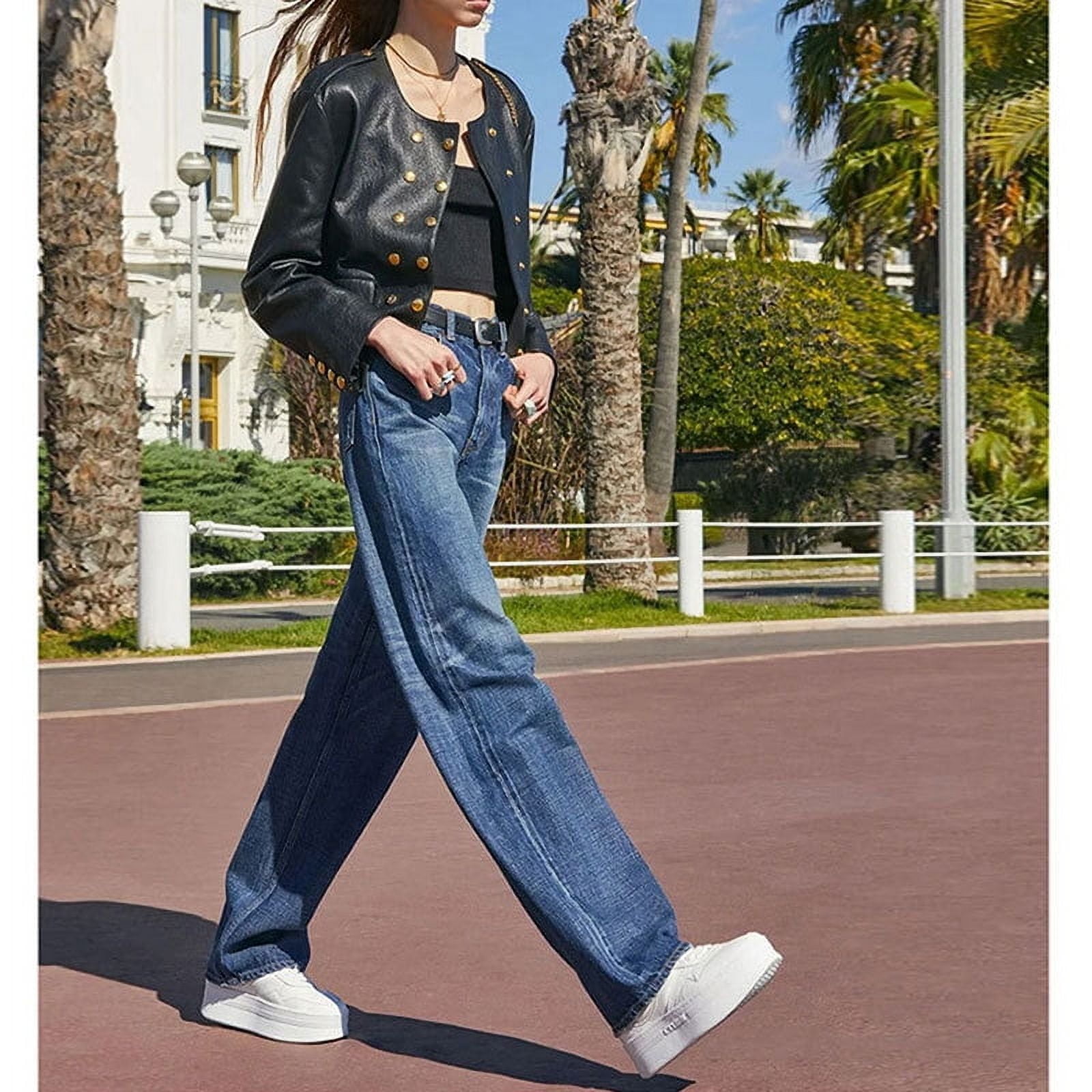 Generic 2025 Spring and Summer New Washed Wide Leg Jeans Women's High ...