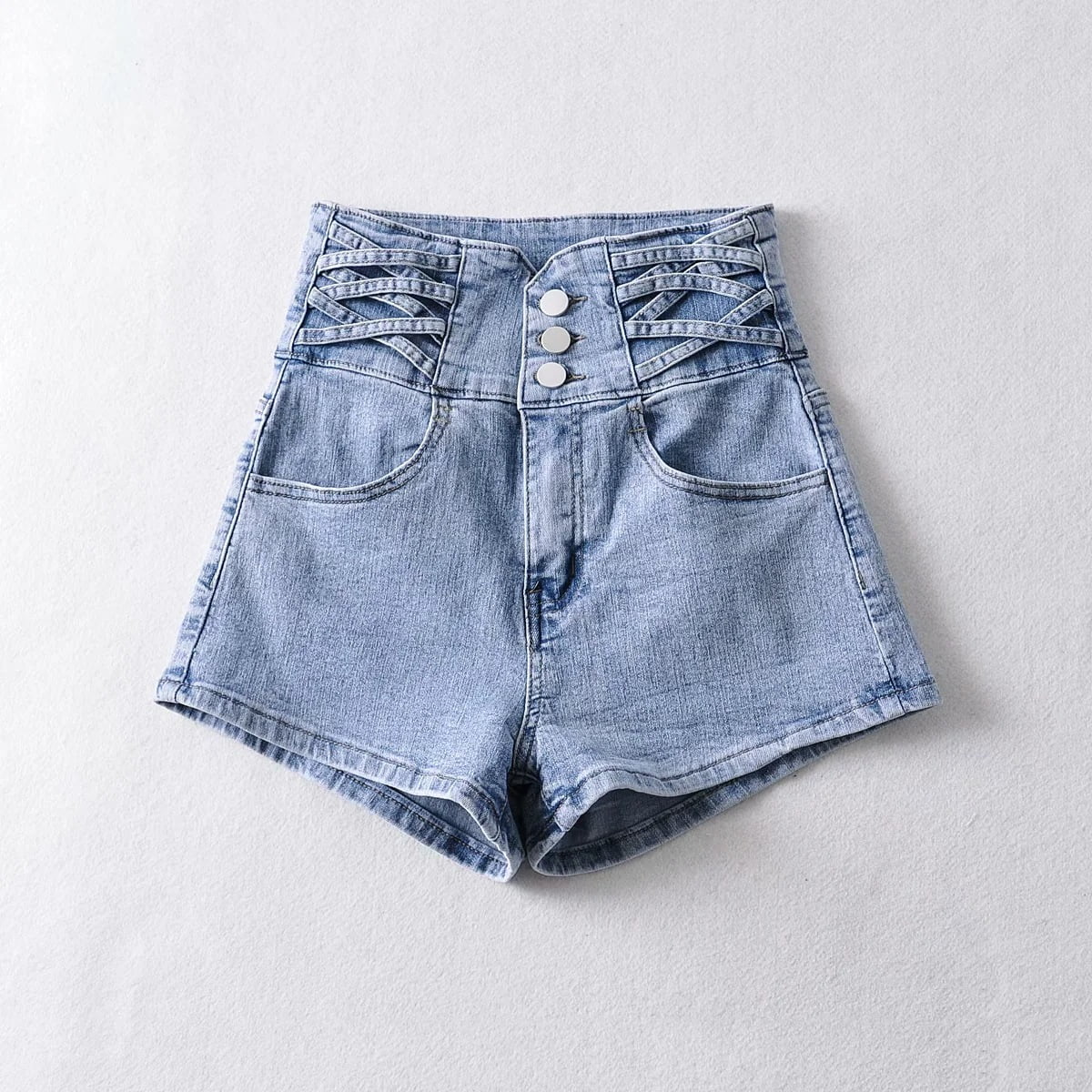 Generic 2025 Summer High Waist Cross Strap Elastic Skinny Slimming ...