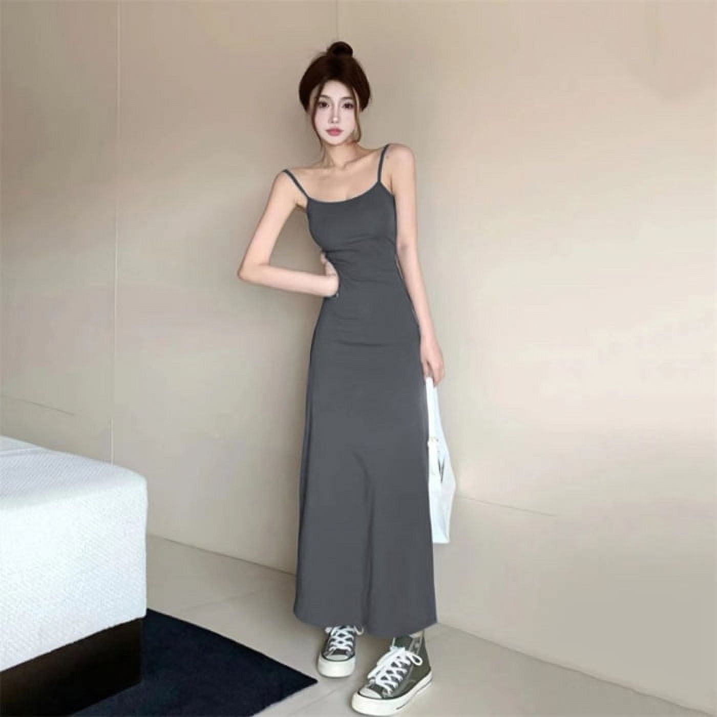 Generic 2025 Summer Hot Girl Elastic Sling Dress Women's Sleeveless off ...