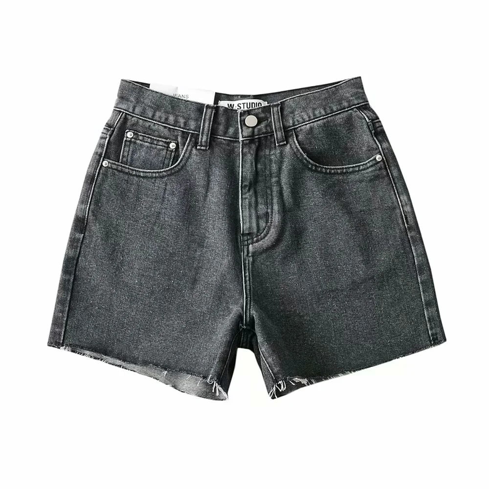 Generic 2025 Summer Slim Fit Distressed Raw Edge Denim Shorts Women's ...
