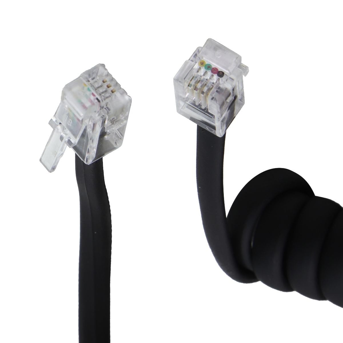 Generic 2FT Black Coiled Handset Cord - Walmart.com