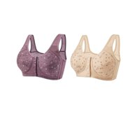 Daisy Bras for Seniors, Front Snap Closure Wireless Bra, Breathable ...