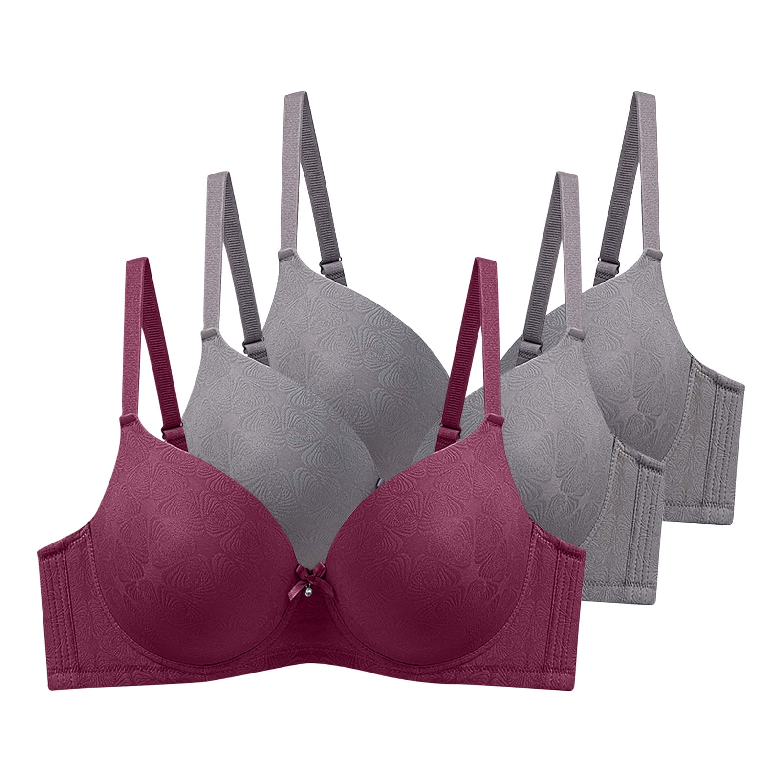 Generic 3 PC Women's Plus Size Push Up Bras Full Coverage Underwire Bra ...