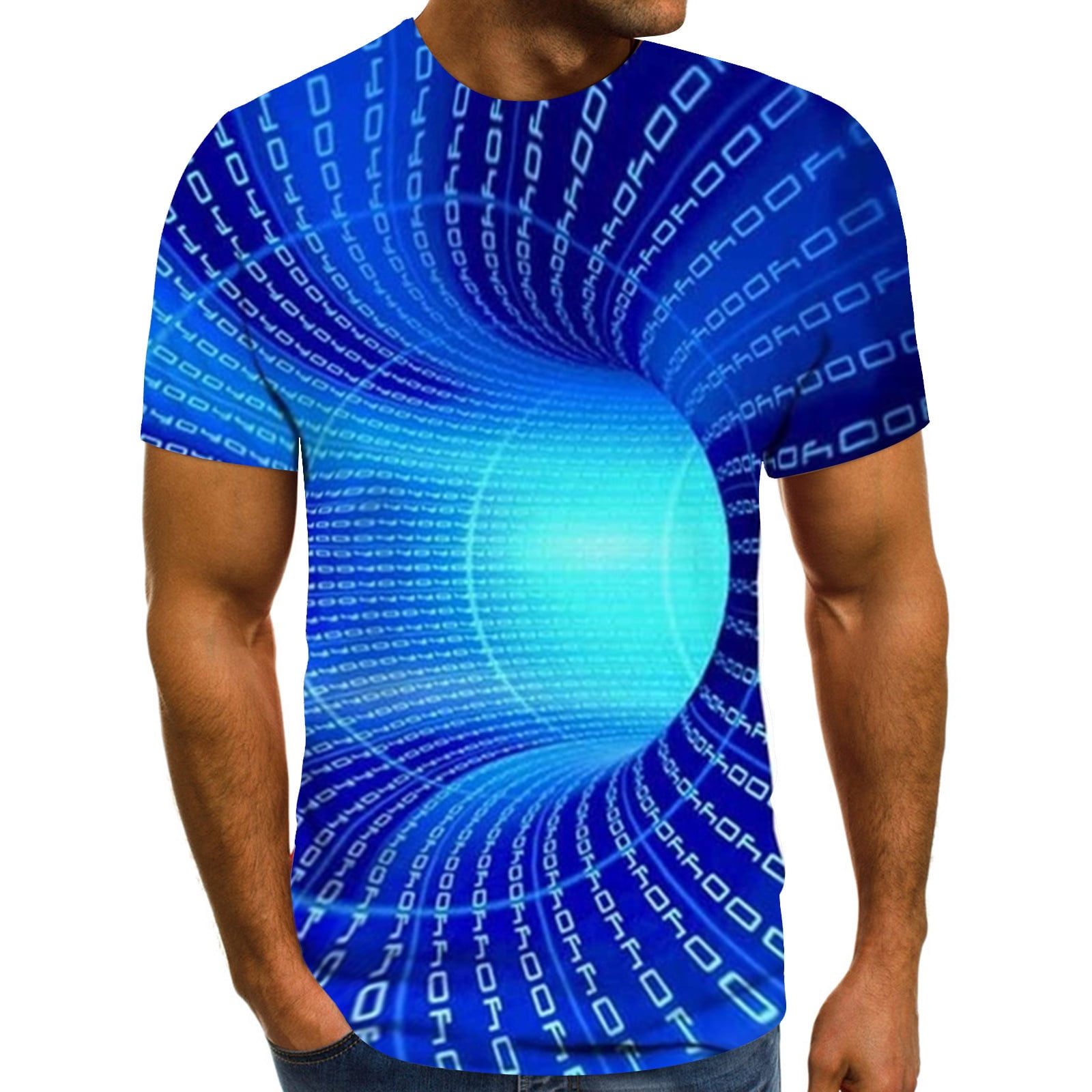 Generic 3D Shirt for Men Optical Illusion Graphic Tees Short Sleeve ...