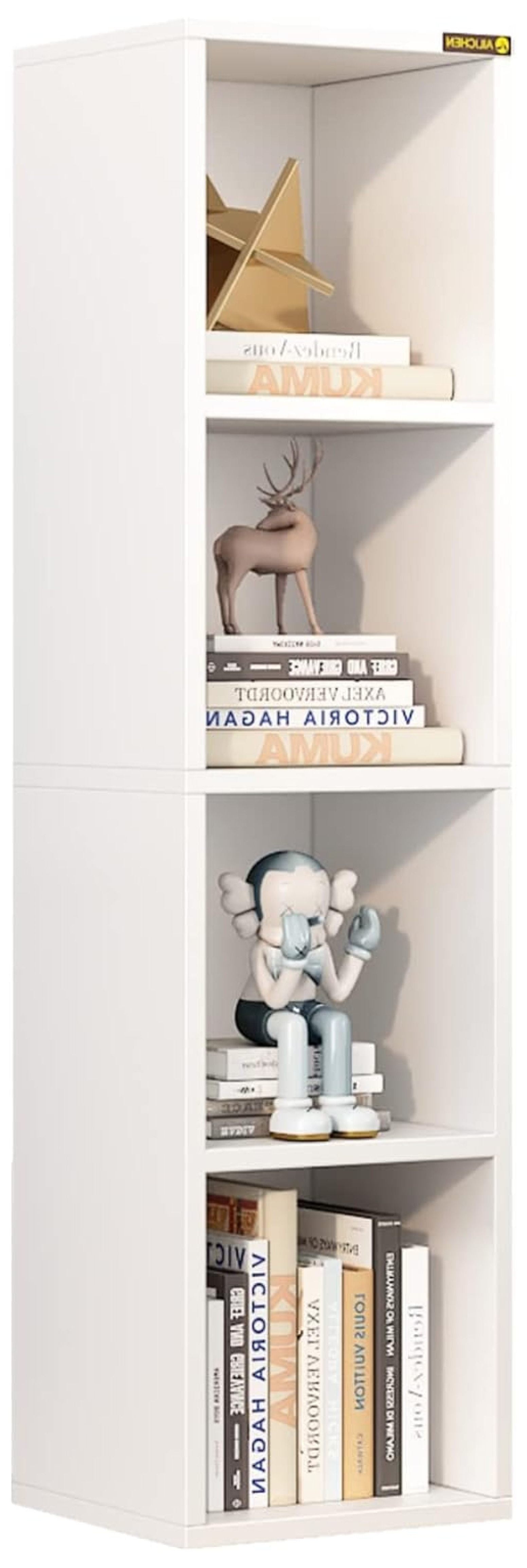 Generic 4 Cube Small Bookshelf, Narrow Storage Organizer Shelf, Wooden ...