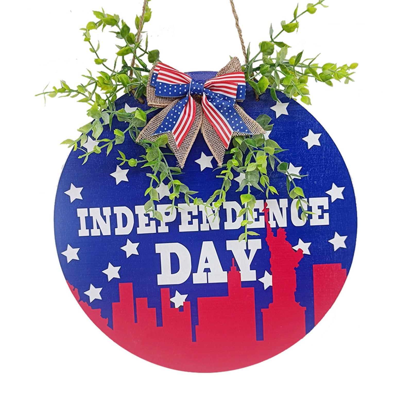 Generic 4th of July Door Sign Patriotic Wood Front Door Decor ...