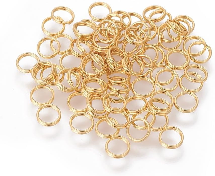 Generic 500Pcs 5x1mm Gold Plated Stainless Steel Double Loop Jump Rings ...