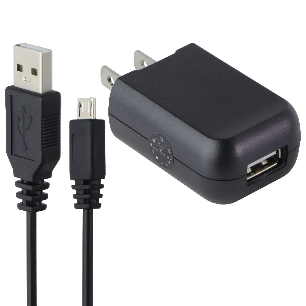 Generic (5V/1A) USB Wall Adapter + 3.3-Ft Micro-USB to USB Cable ...