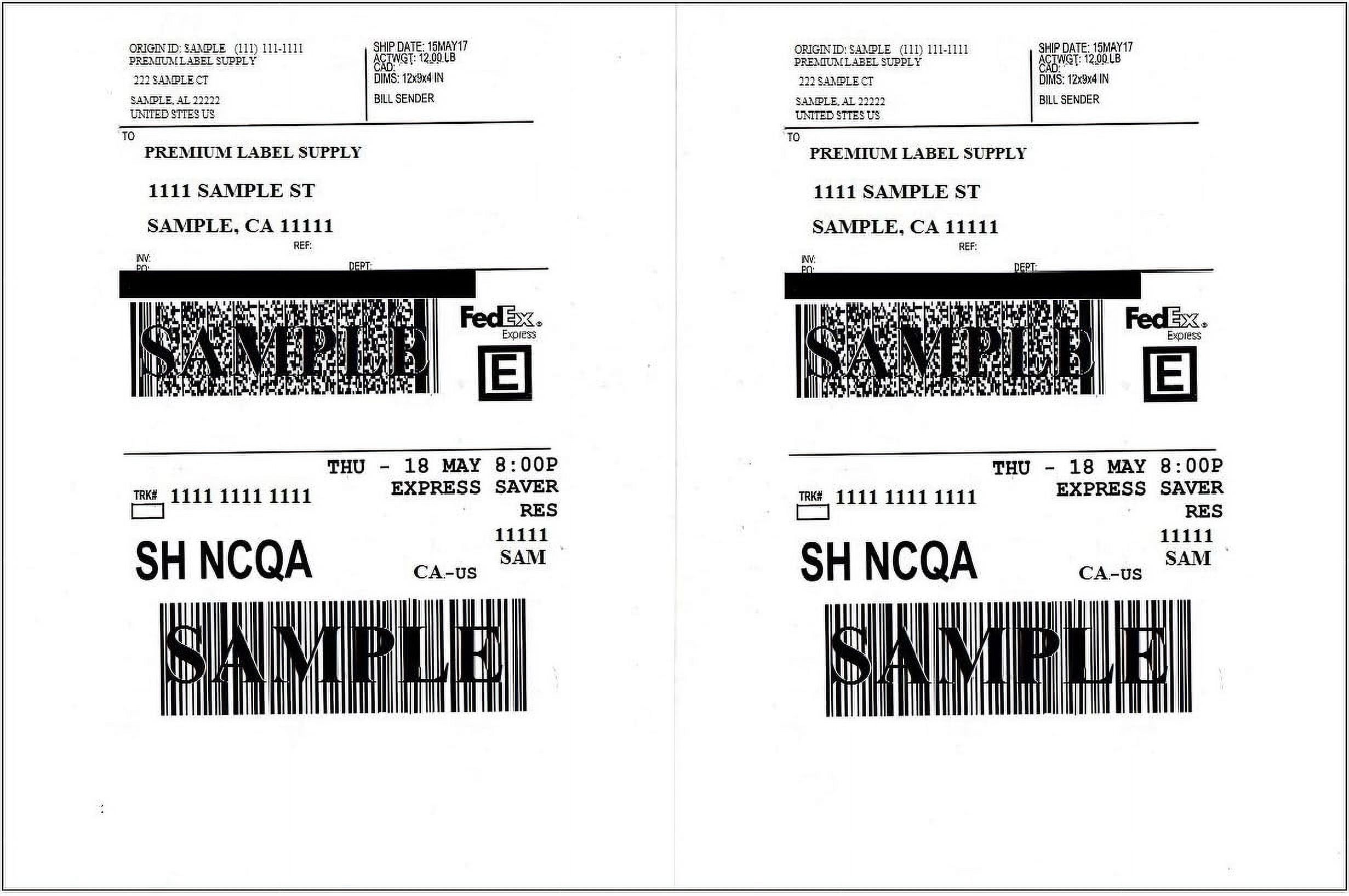 Generic 8.5" x 5.5" Half Sheet Self Adhesive Shipping Labels for Laser ...