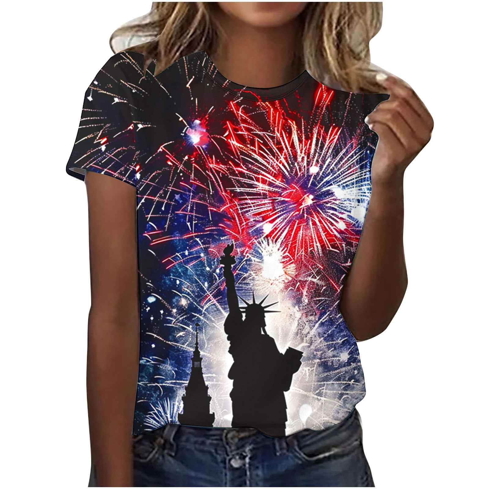 Generic American Flag Sunflower Shirts Women 4th of July Graphic Tees ...