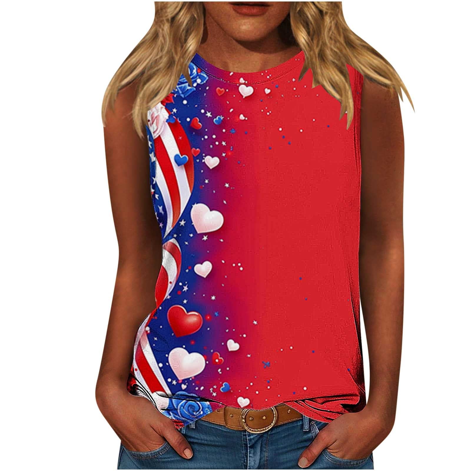Generic American Flag Tank Top Women 4th of July Tanks Tops USA Flag ...
