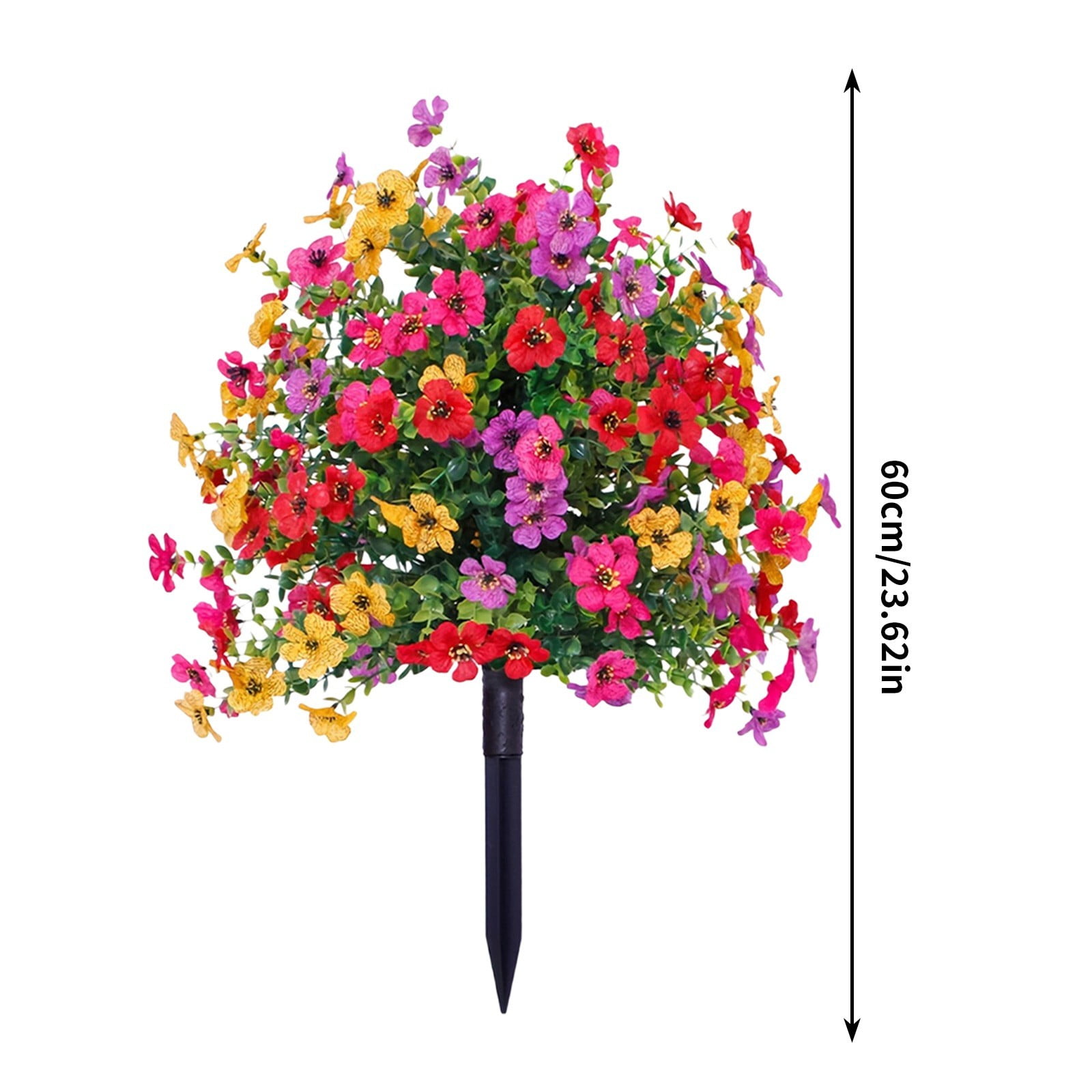 Generic Artificial Flowers With Ground Spikes Garden Stake Faux Shrubs ...