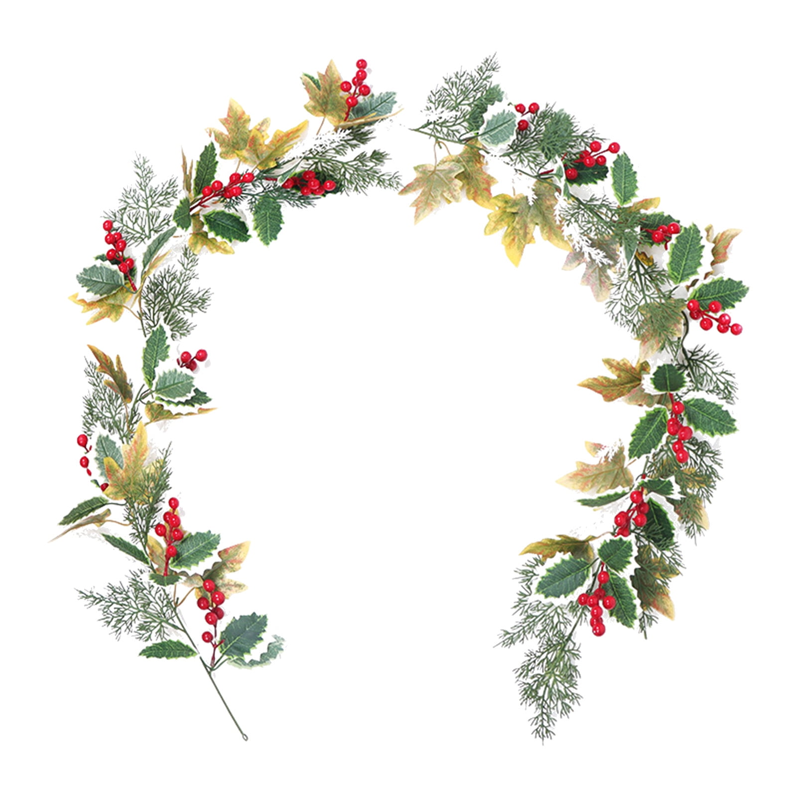 Generic Artificial Snowy Cedar Garland with Red Berries Christmas Greenery Garland 6 Ft ...