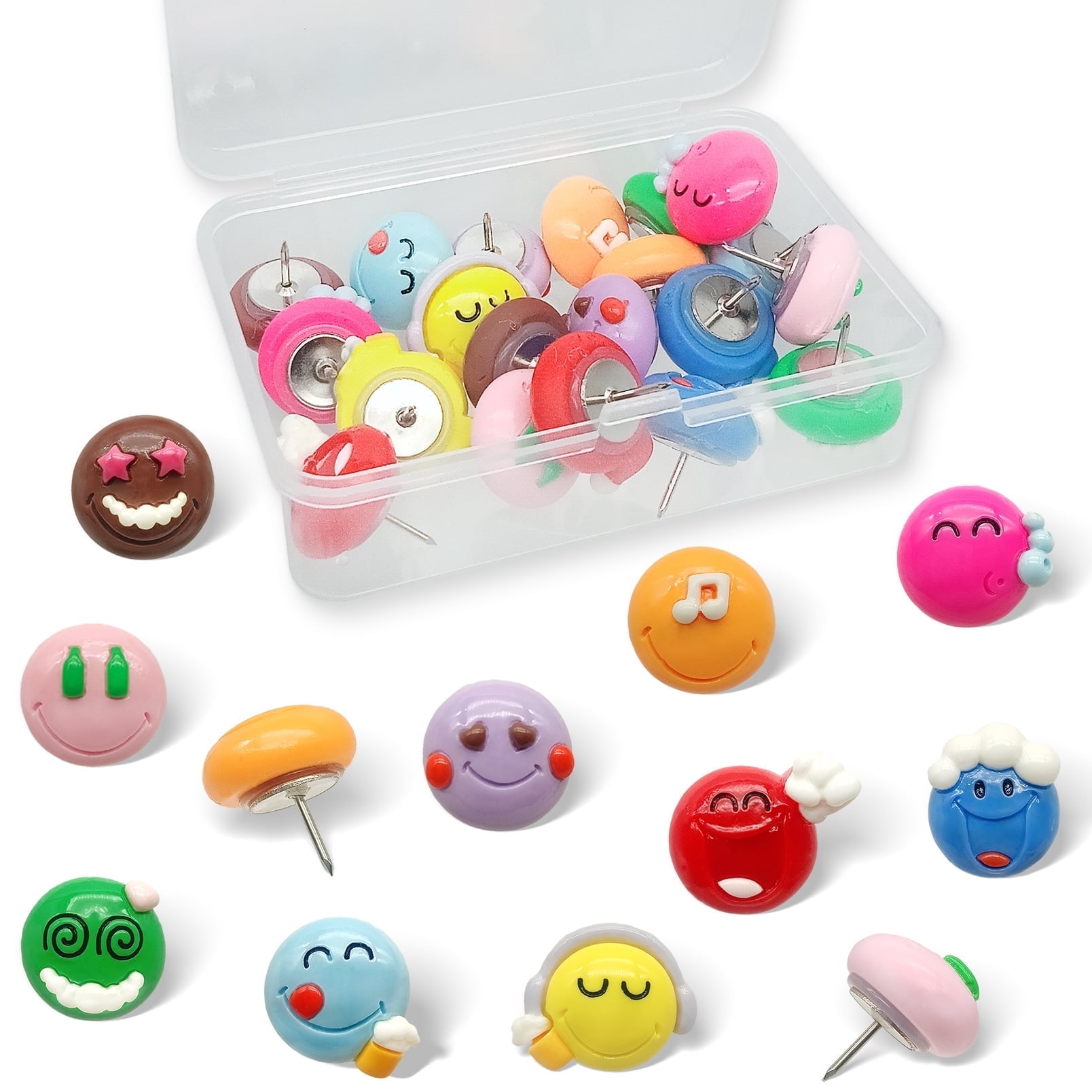 Generic Assorted Cute Smiling Face Push Pins, Decorative Thumb Tacks ...