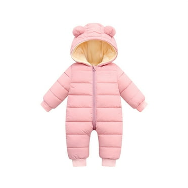 Lovebay Newborn Baby Girl Boy Hooded Bear Snowsuit Down Jumpsuit Puffer Romper Coat - Walmart.com