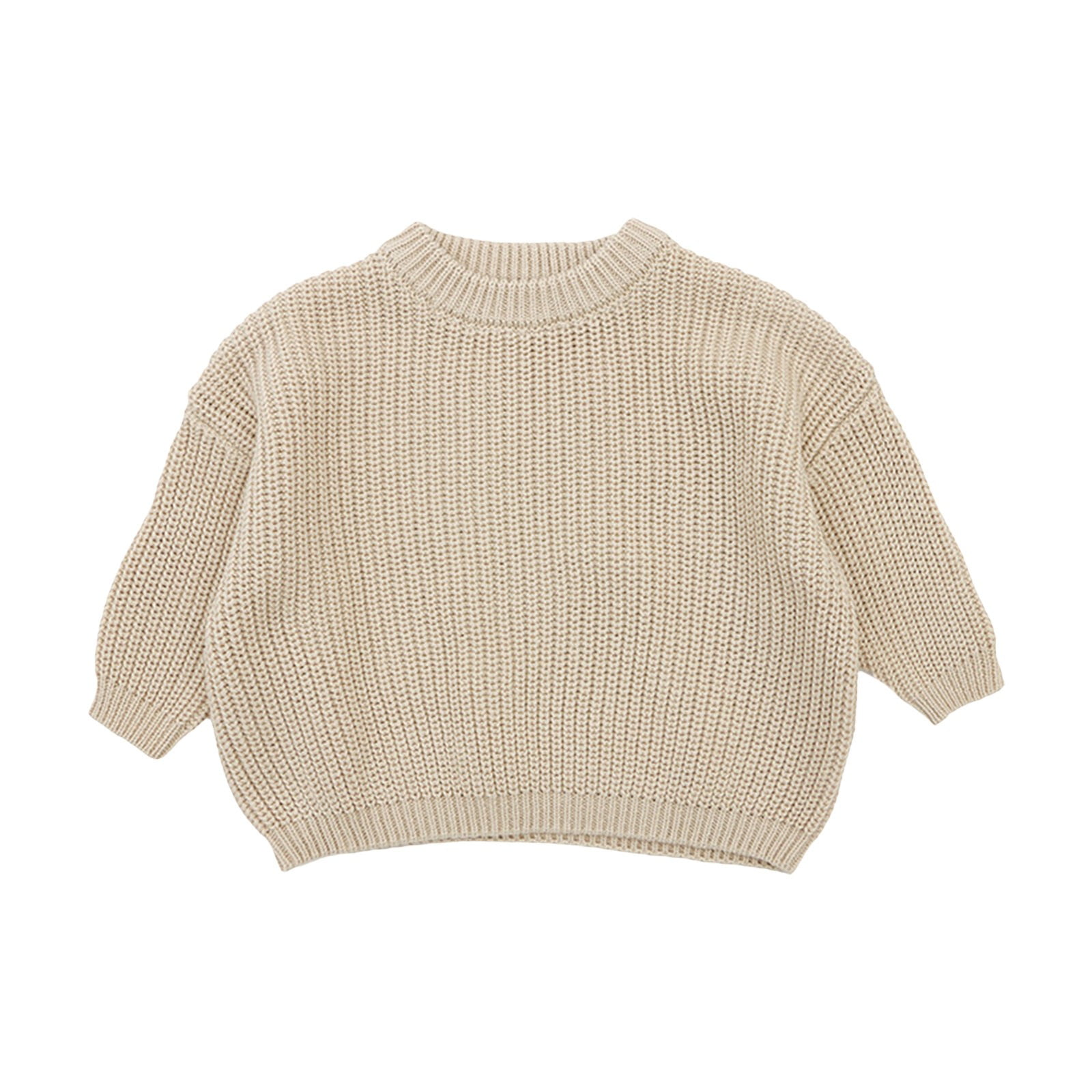 Generic Baby Girl Boy Toddler Solid Knit Sweater Boy Cotton Cute Round ...