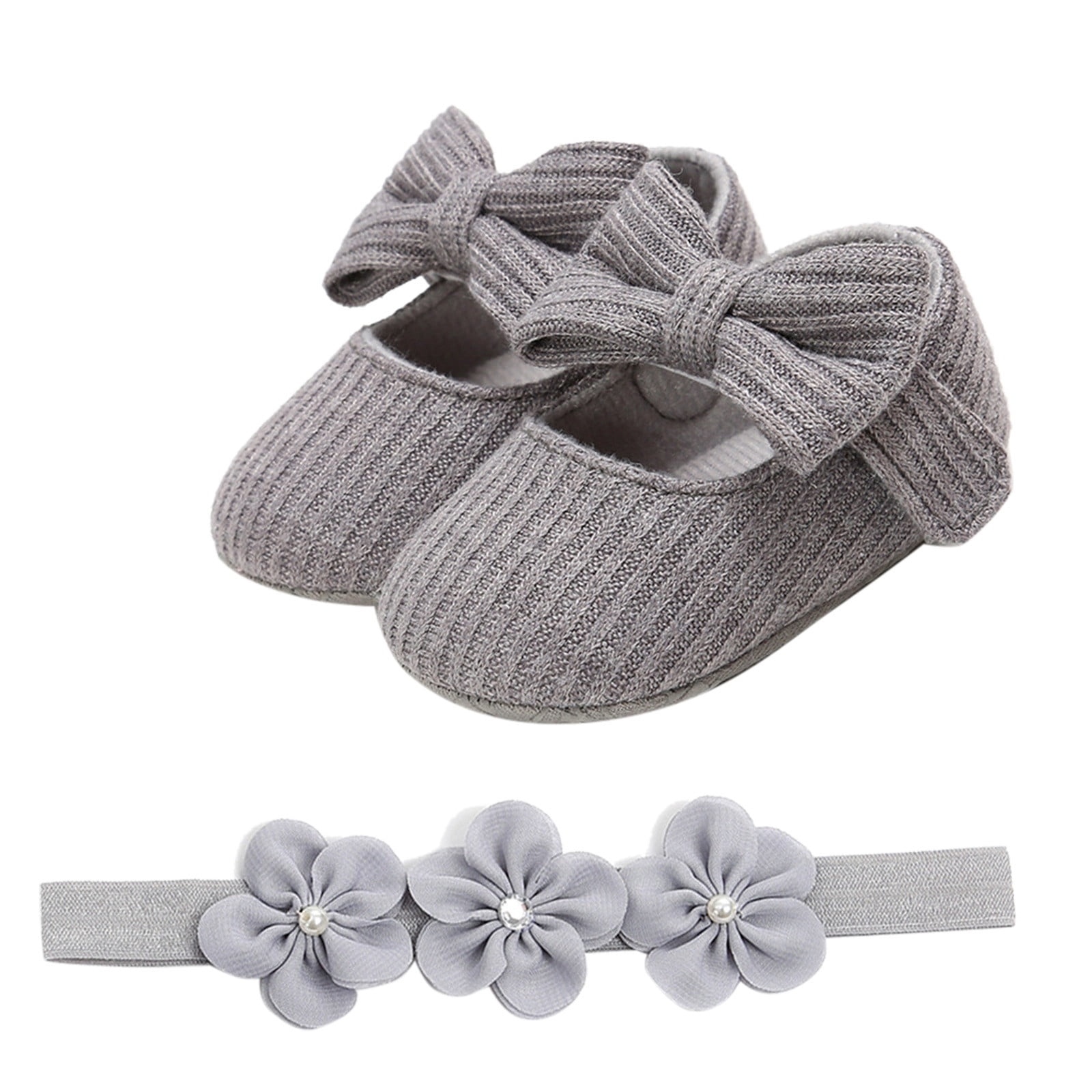 Generic Baby Girls Boys Prewalker Set Princess Flower Shoes+Headband ...