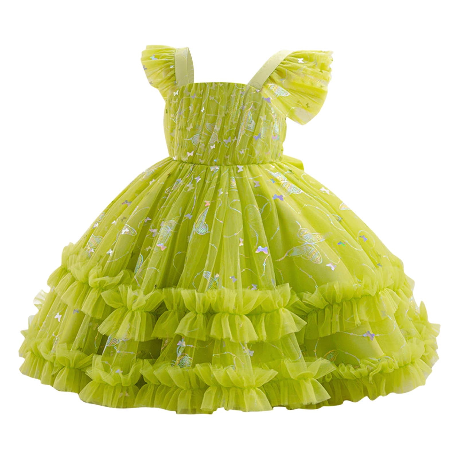 Generic Baby Girls Ruffle Tutu Dress Sequin Butterfly Birthday Party ...