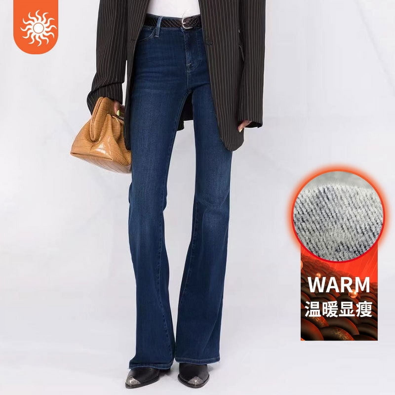 Generic Bell-Bottom Pants Spring/Summer Black Stretch High Waist Jeans ...