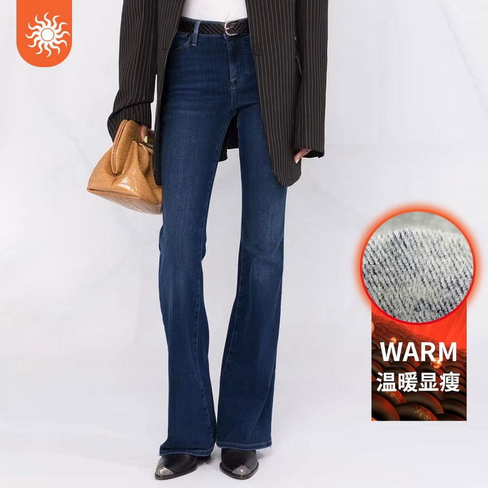 Generic Bell-Bottom Pants Spring/Summer Black Stretch High Waist Jeans ...