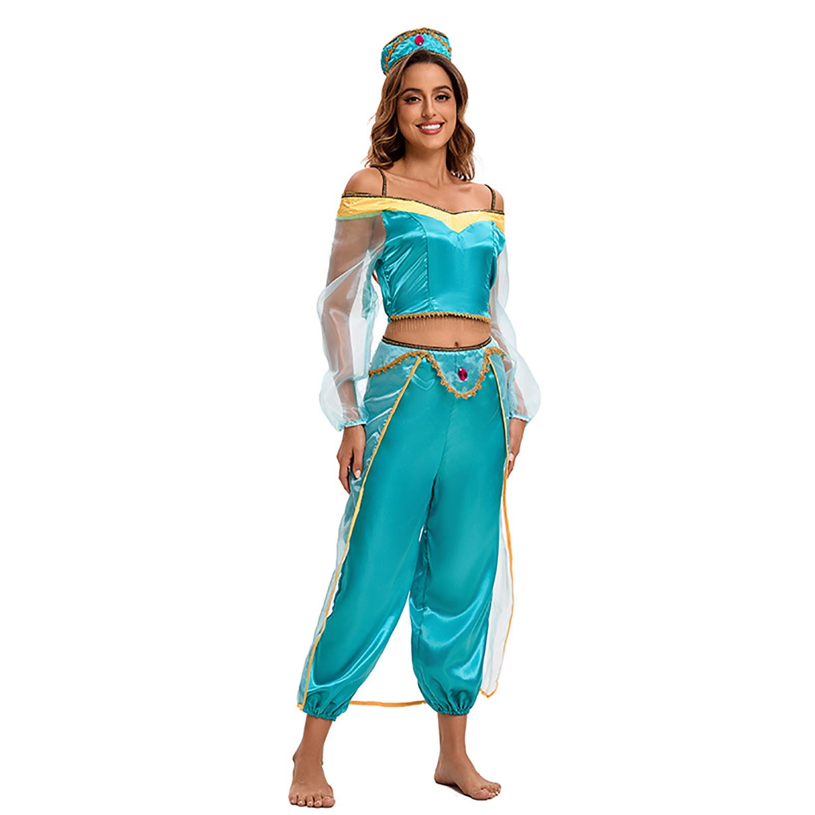 Generic Belly Dance Princess Jasmine Costume - Aladdin Halloween Outfit ...