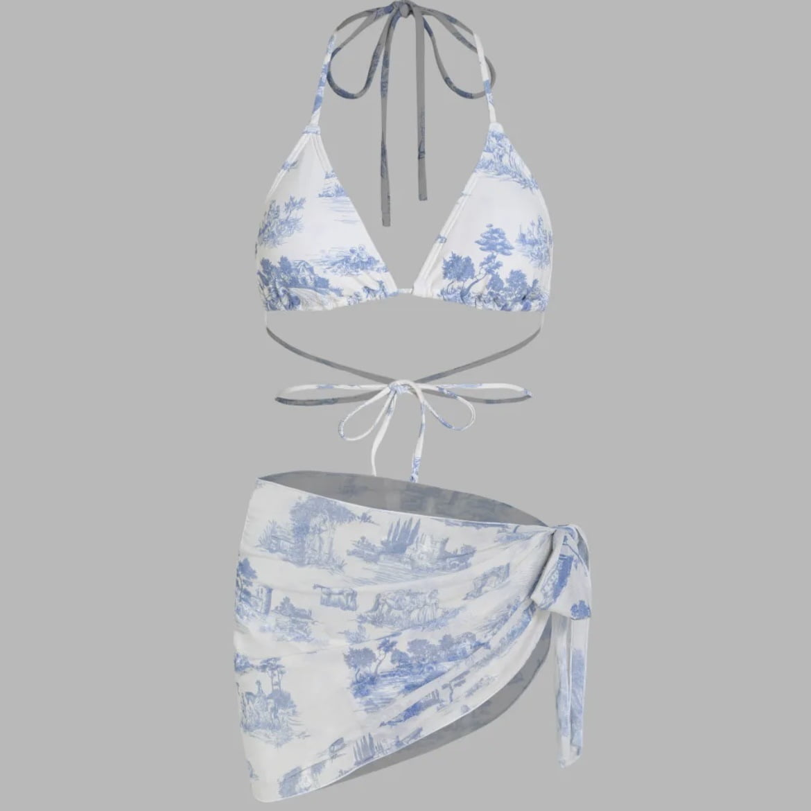 Generic Bikini Young Lady Chinese Ink Style Gentle Apricot Conservative ...