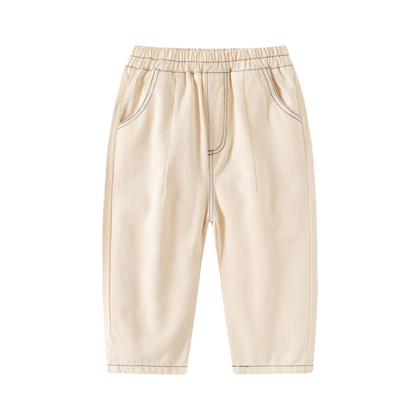 Generic Boys Casual Plaid Pants Loose Elastic Waist Long Trousers with ...