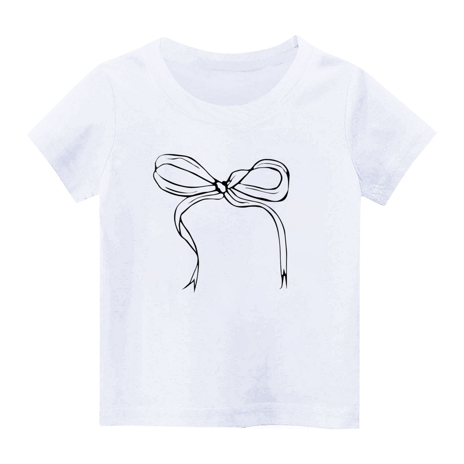 Generic Boys Girls Summer Tee Shirt Cute Bow Print Short Sleeve T ...